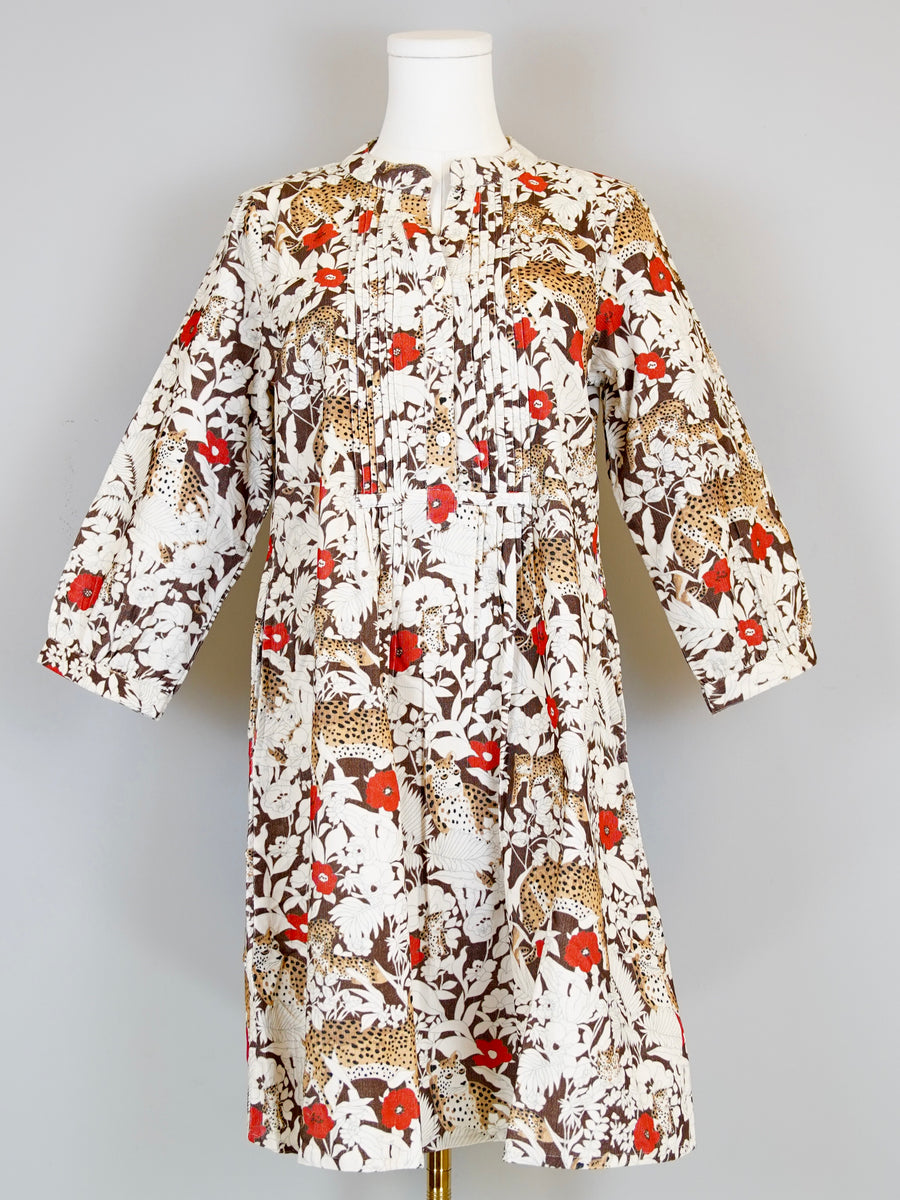 Maye Dress - Leopard Brown Corduroy – La Plage