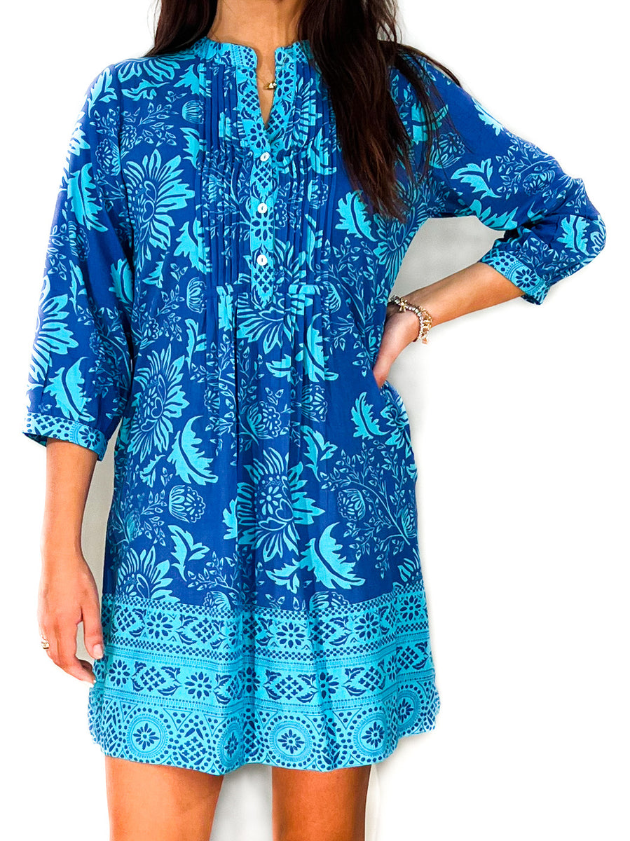 Maye Dress- Floral Dot- Surf/Capri – La Plage